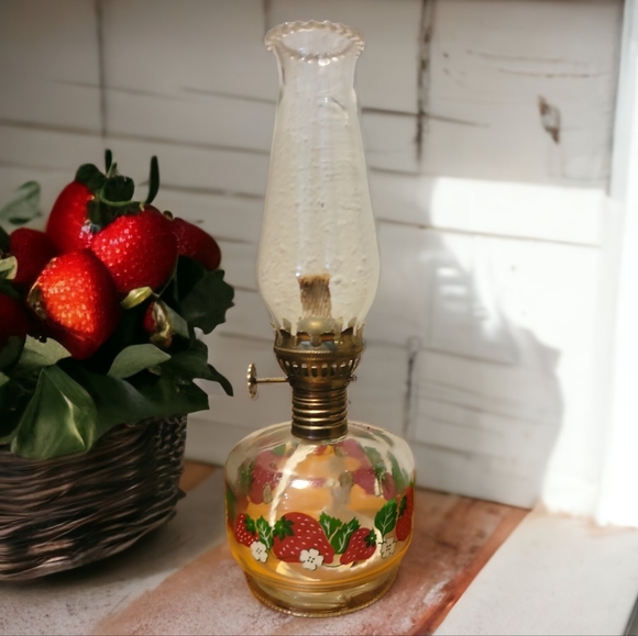 Lamplight Farms | Accents | Strawberry Cottagecore Mini Oil Lamp ...